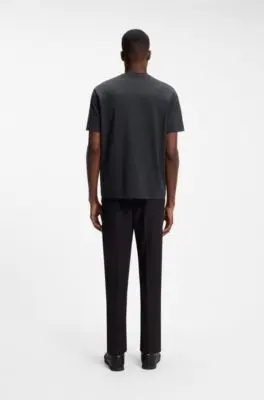 BOSS Cotton-piqué T-shirt With All-over Print - Dark Blue