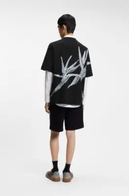 Hugo Oversize-fit Cotton T-shirt With Bold Printed Logo
