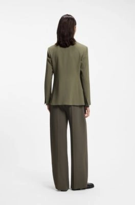 BOSS Pinstripe Stretch Crepe Double-breasted Blazer