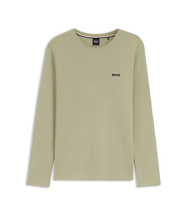 BOSS Ottoman Pajama T-shirt With Embroidered Logo - Light Green