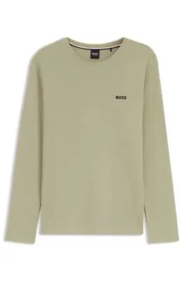 BOSS Ottoman Pajama T-shirt With Embroidered Logo - Light Green