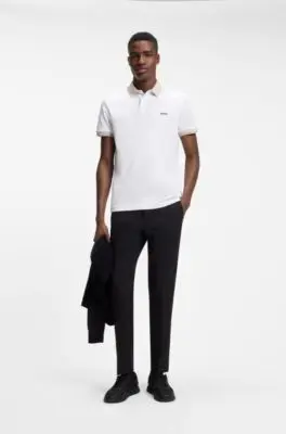 BOSS Slim-fit Cotton Polo Shirt - White