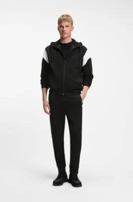 BOSS Cotton-blend Sweatpants With Embroidered Logo - Black
