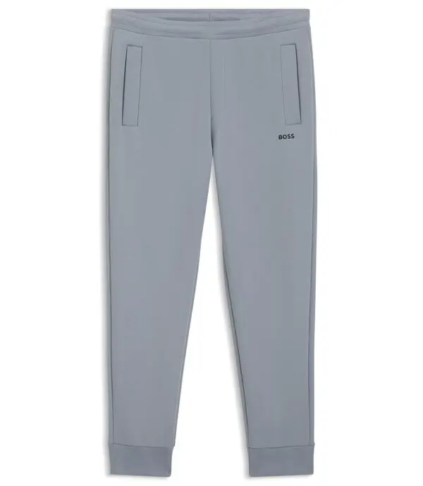 BOSS Cotton-blend Sweatpants With Embroidered Logo - Dark Grey