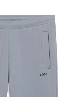 BOSS Cotton-blend Sweatpants With Embroidered Logo - Dark Grey