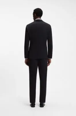 BOSS Slim-fit Blazer In Cotton-blend Jersey - Black