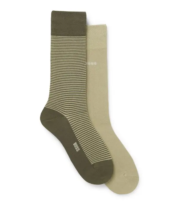 BOSS Two-pack Of Regular Length Logo Socks - Green