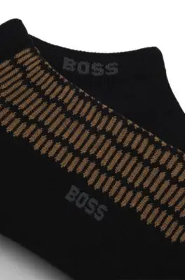 BOSS Two-pack Cotton-blend Ankle Socks With Logo Detailing - Black