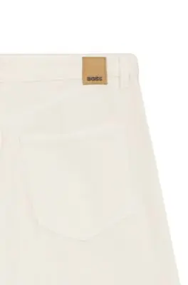 BOSS Wide-leg Cream Denim Jeans With Front Crease
