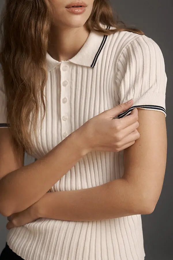 Z Supply Ribbed Polo Knit Top