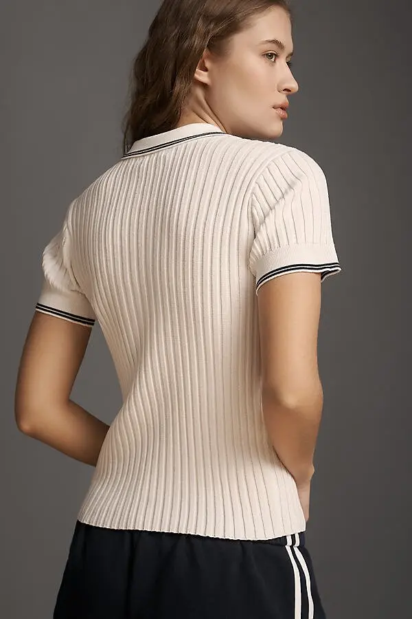Z Supply Ribbed Polo Knit Top
