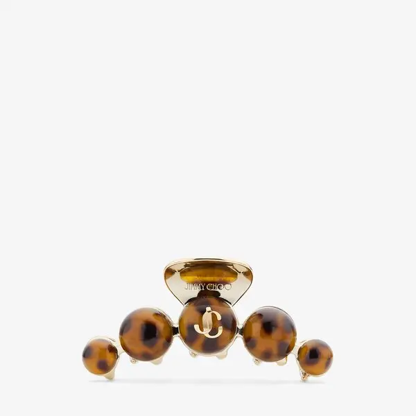 JIMMY CHOO Tortoiseshell And Gold Finish Metal And Acrylic Claw Hair Clip - Tortoiseshell/gold