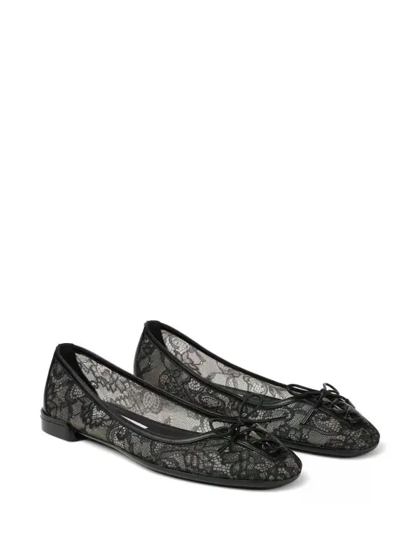JIMMY CHOO Scarlett Lace Ballet Flats - Black