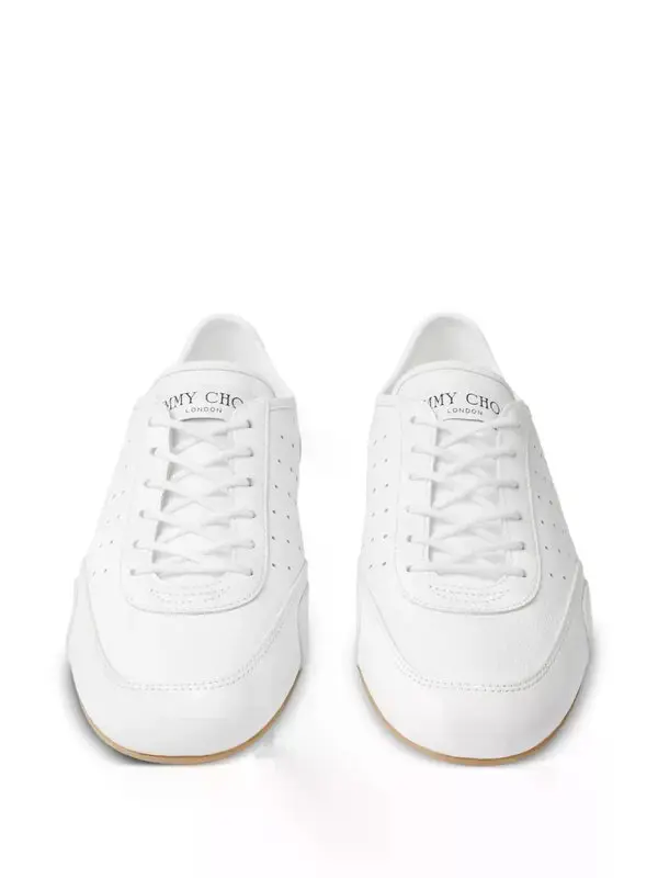 JIMMY CHOO Sunny Perforated Low Top Sneakers - White