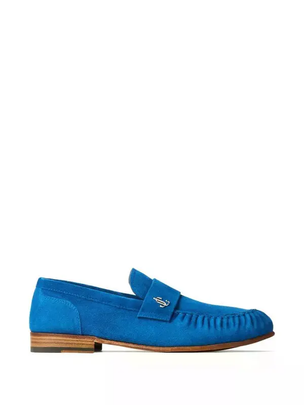 JIMMY CHOO Ellis Logo-plaque Suede Loafers