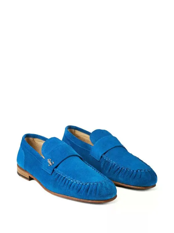 JIMMY CHOO Ellis Logo-plaque Suede Loafers