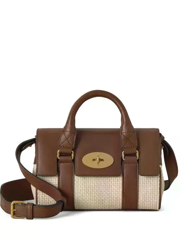 Mulberry Mini Bayswater Raffia Crossbody Bag
