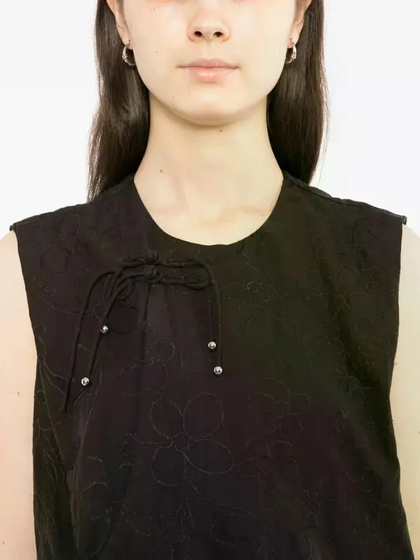 JNBY Sleeveless Floral Embroidered Round Neck Dress