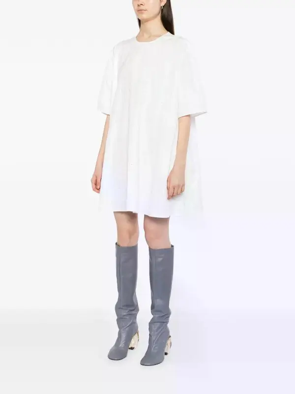 JNBY Embroidered Round Neck Short Sleeve Dress