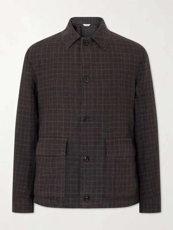Boglioli Checked Linen Overshirt