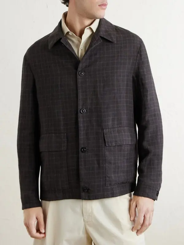 Boglioli Checked Linen Overshirt