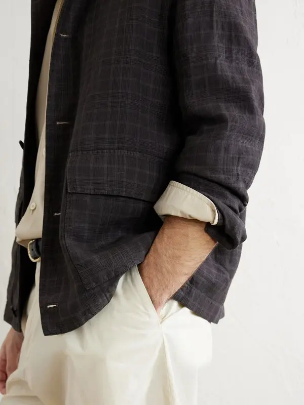Boglioli Checked Linen Overshirt