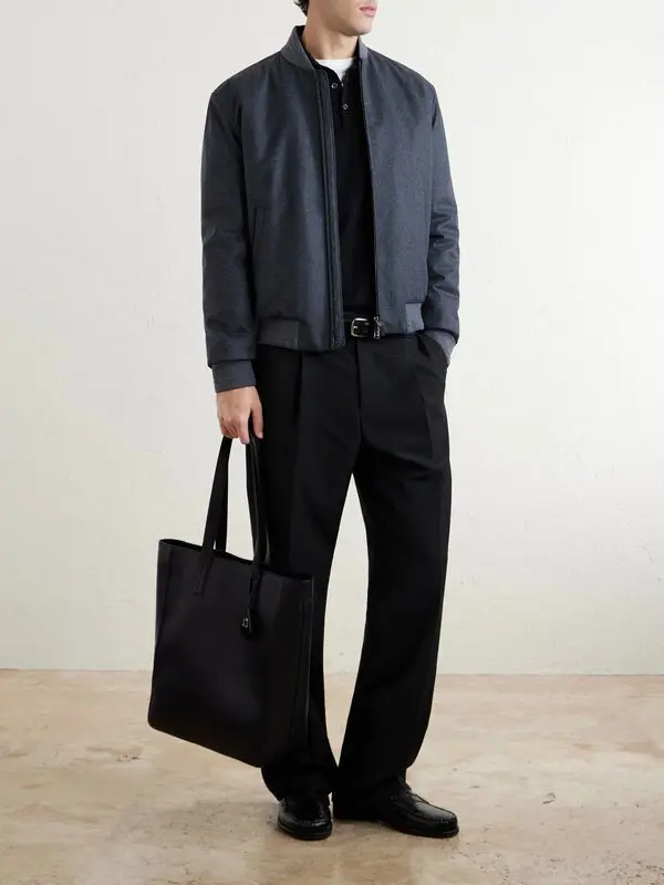 Canali Wool Bomber Jacket - Blue
