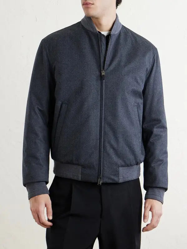 Canali Wool Bomber Jacket - Blue