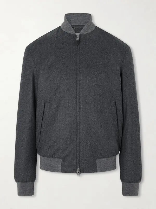 Canali Wool Bomber Jacket - Gray