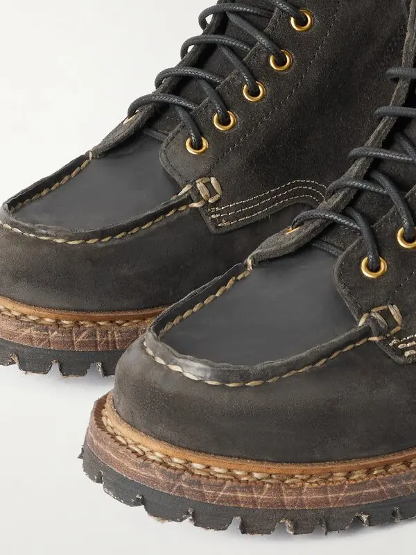 Visvim Hi-folk Scout Moc Suede Boots - Black