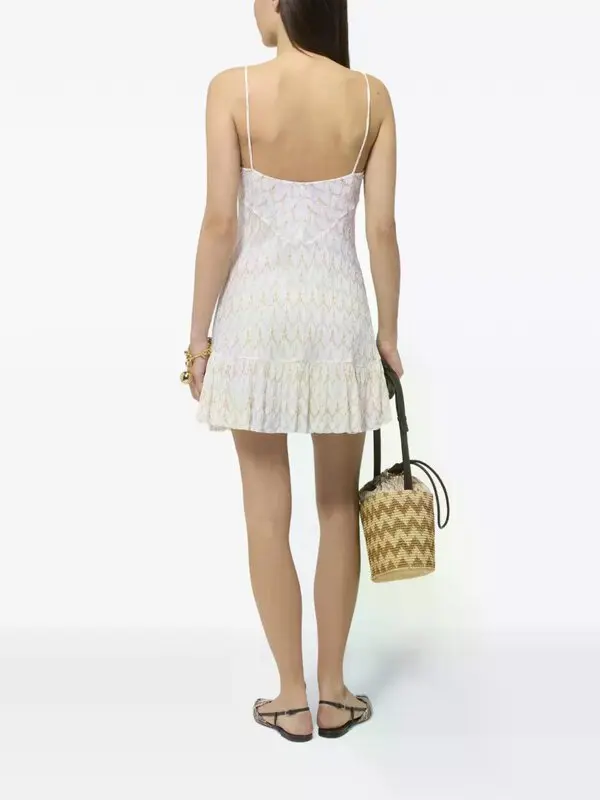Missoni Zigzag-knit Ruffled Mini Dress