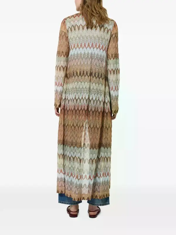 Missoni Long Zigzag Lace Cardigan - Neutrals