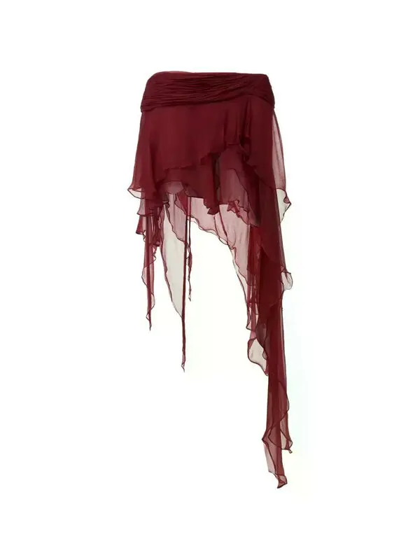STOLEN STORES Asymmetric Ruffled Skirt - Red