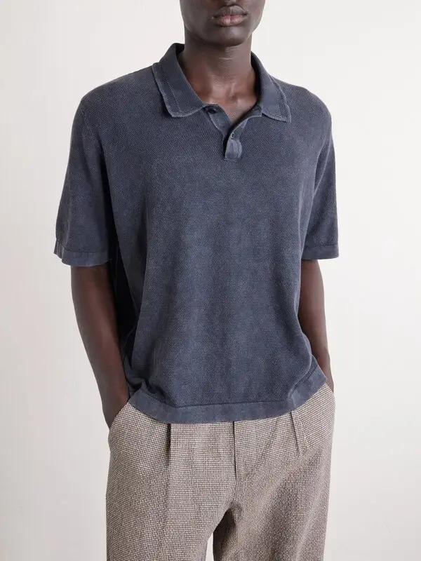 CORRIDOR Cotton-piqué Polo Shirt - Black