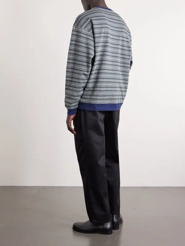 WTAPS Logo-appliquéd Striped Cotton-jersey T-shirt