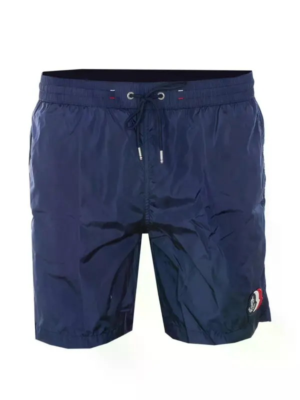 Moncler Logo Patch Swim Shorts - Blue