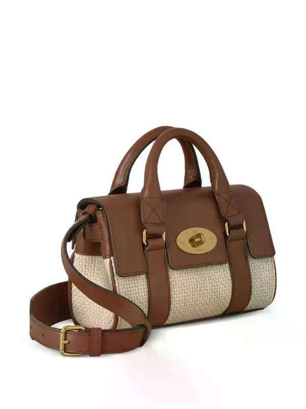 Mulberry Mini Bayswater Raffia Crossbody Bag - Brown