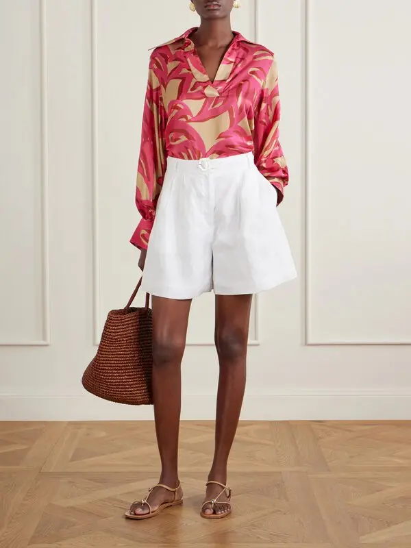 Themis Z Ismene Printed Silk-blend Satin Blouse