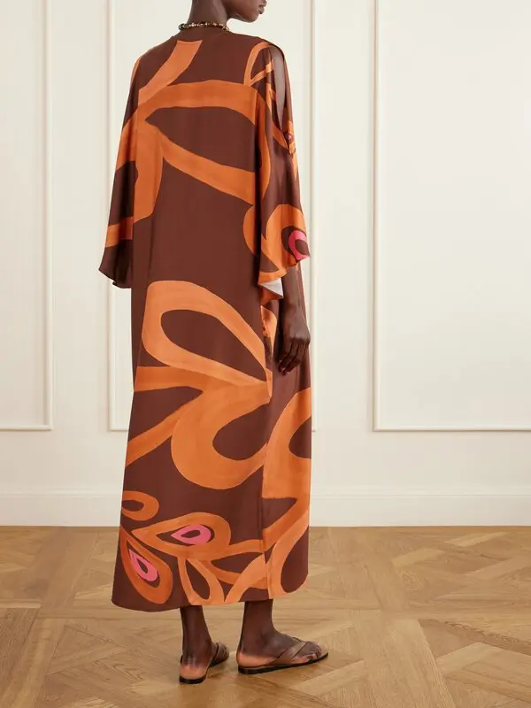 Themis Z Amalthea Printed Satin Kaftan