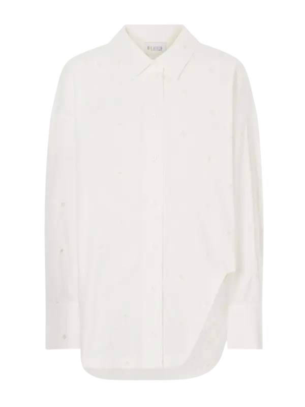 Attico Asymmetric Embroidered Cotton-blend Shirt - White