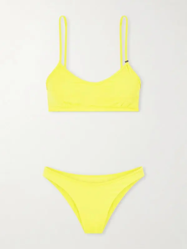 Attico Logo-embellished Triangle Bikini - Yellow