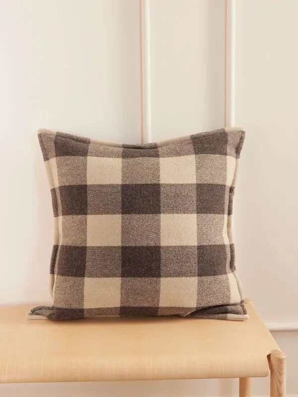 Ralph Lauren Joshua Checked Wool Cushion - Charcoal