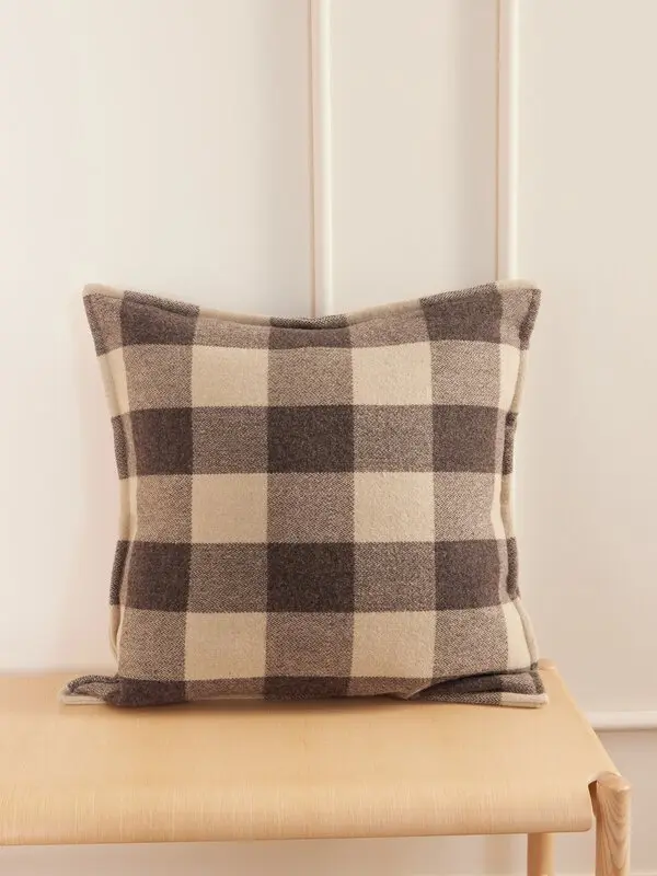 Ralph Lauren Joshua Checked Wool Cushion - Charcoal