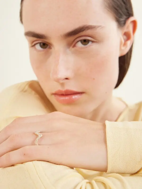 Shay 18-karat Diamond Wave Ring - Gold