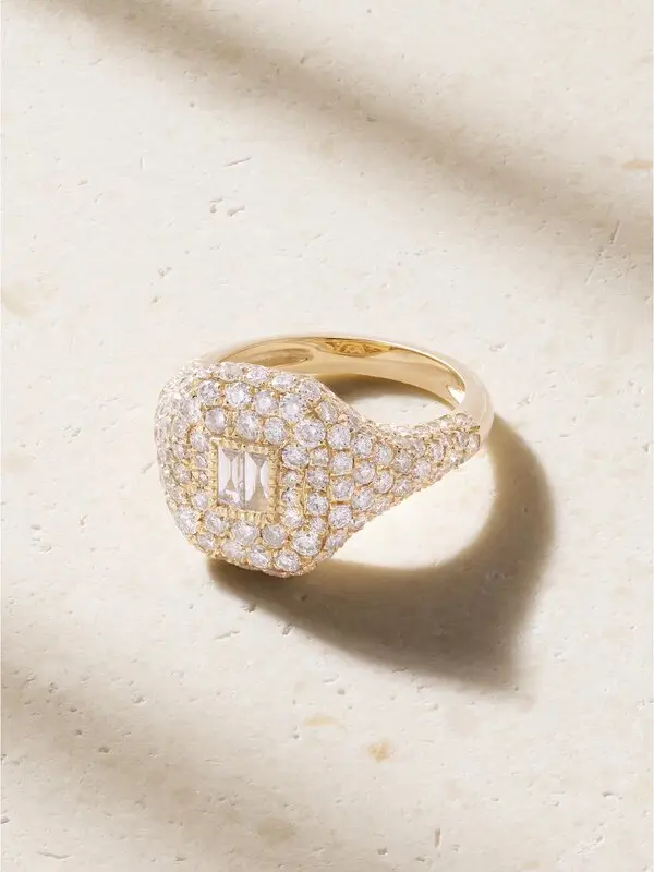 Shay 18-karat Diamond Signet Ring - Gold