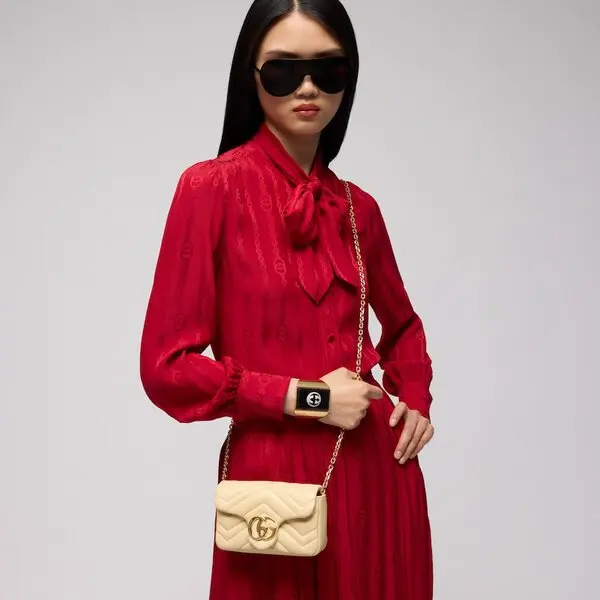 Gucci Gg Marmont Mini Shoulder Bag - Beige