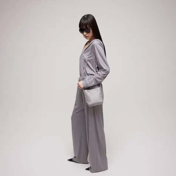 Gucci Gg Emblem Nano Bucket Bag In Gg Canvas - Grey