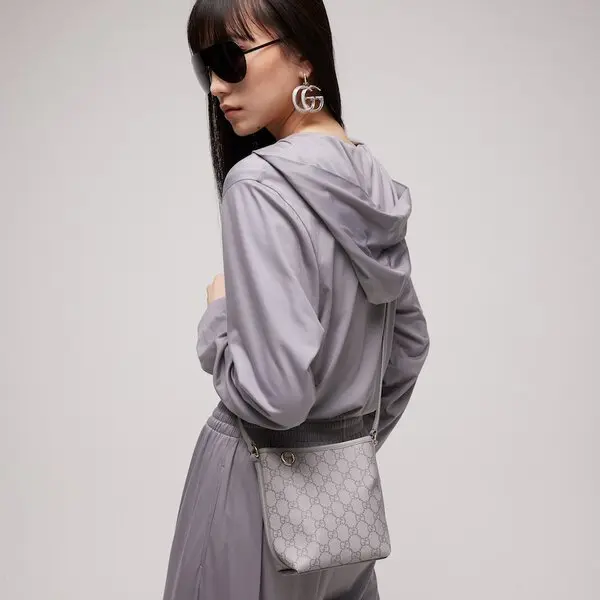 Gucci Gg Emblem Nano Bucket Bag In Gg Canvas - Grey