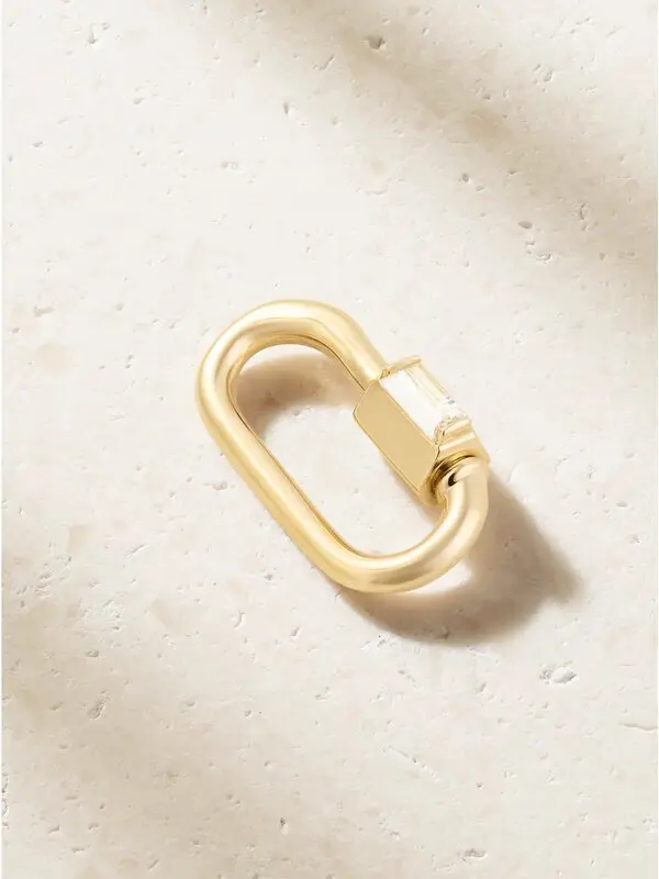 MARLA AARON Solo Baguette Diamond 14-karat Pendant - Gold