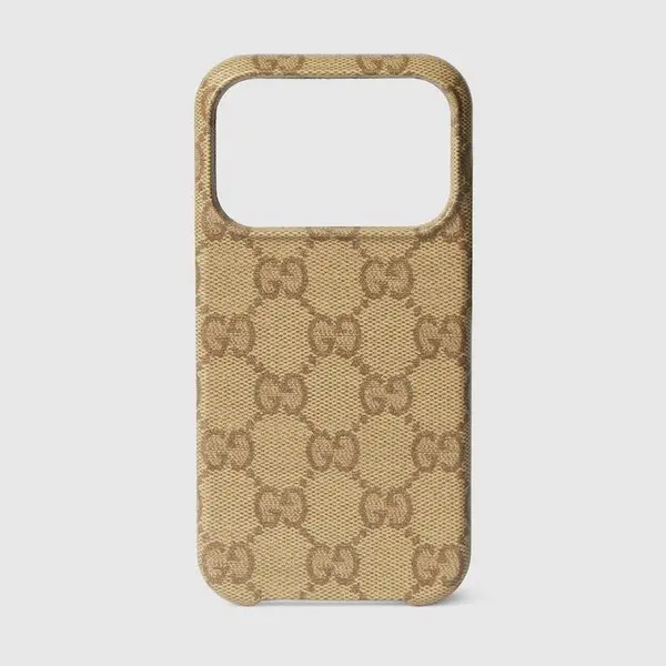 Gucci Case For Iphone 17 Pro Gg Canvas - Beige